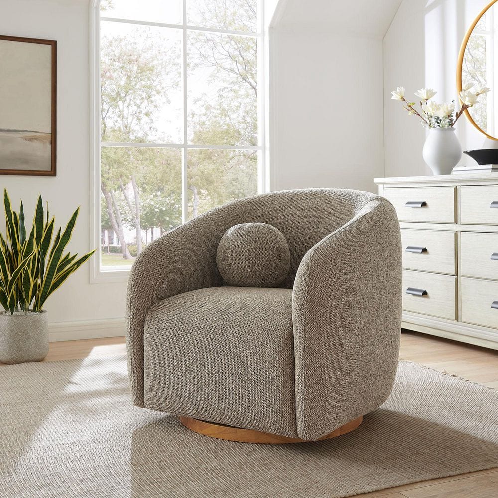 MODWAY Holland Curved Swivel Armchair in Taupe EEI-7218-TAU - The Home ...