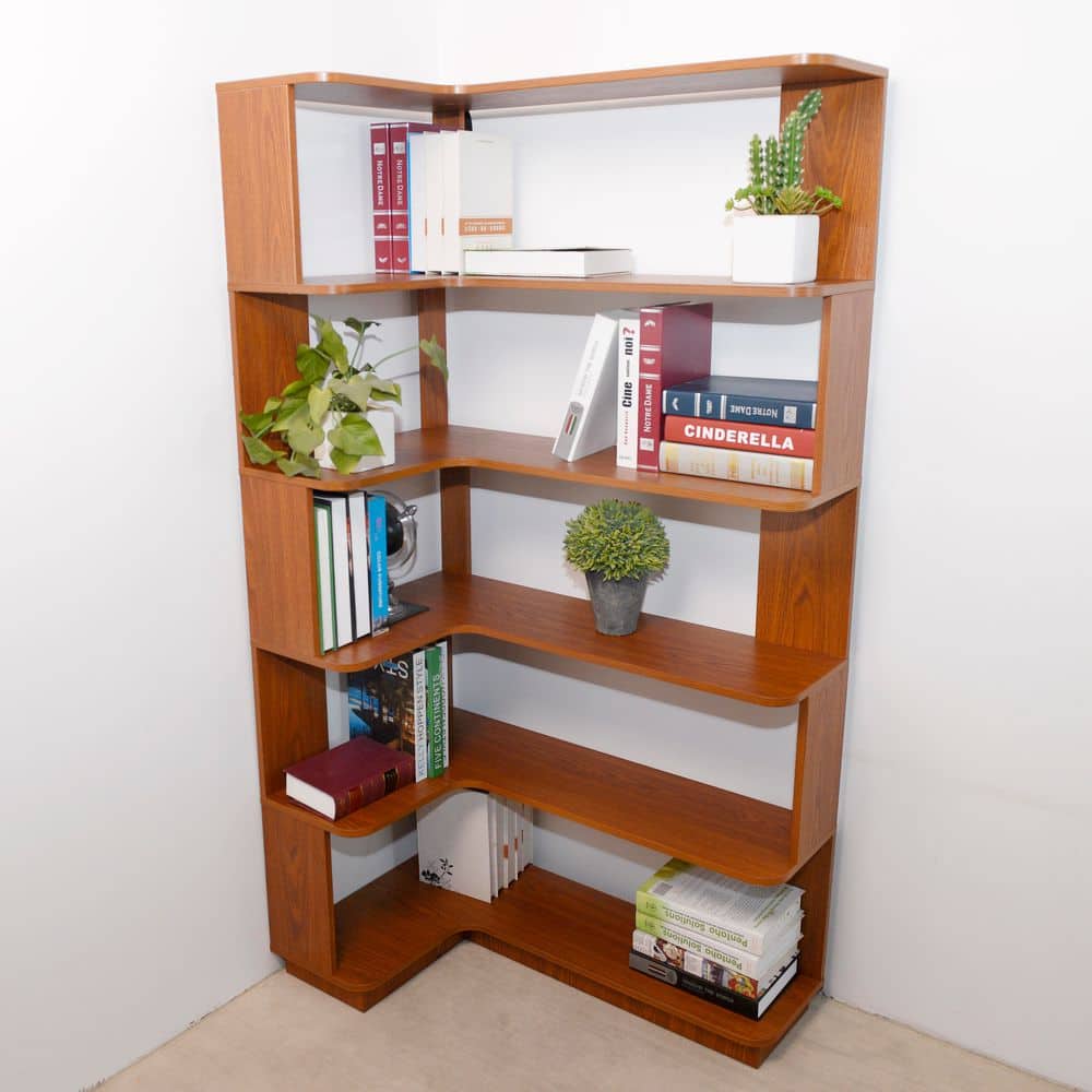 Noble House Styx 64.56 in. Tall Dark Oak Wood 5-Tier Freestanding L ...