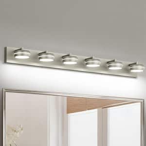 JUSHENG 20 in. 3 Light Chrome LED Vanity Light Bar with IP44 Dimmable ...