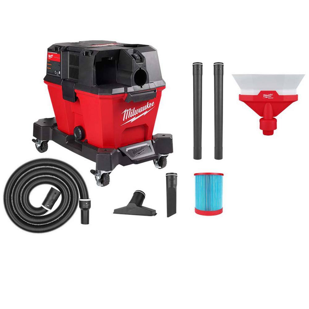 Milwaukee M18 FUEL 6 Gal. Cordless Wet/Dry Shop Vac W/Filter, Hose and ...