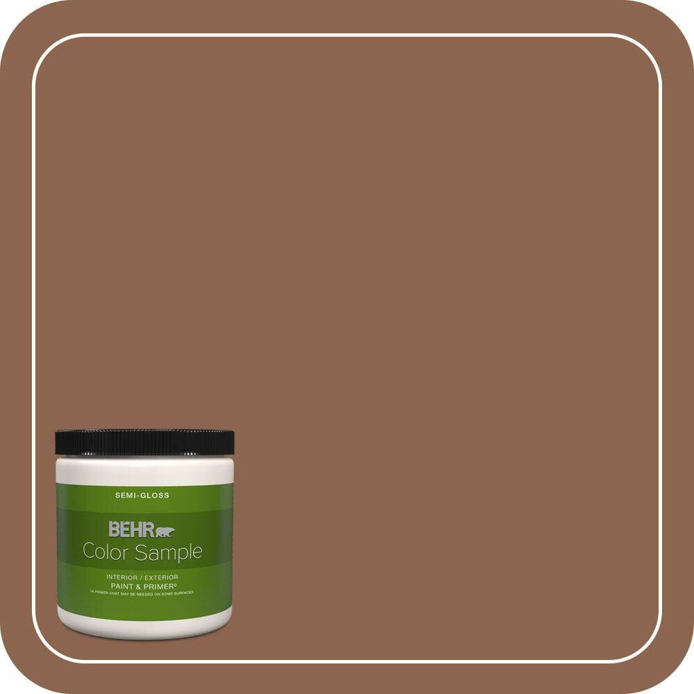 BEHR PREMIUM PLUS 8 oz. #MQ2-01 Burnished Brandy Semi-Gloss Interior ...