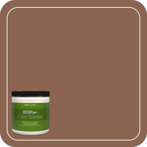 BEHR PREMIUM PLUS 8 oz. #MQ2-01 Burnished Brandy Semi-Gloss Interior ...