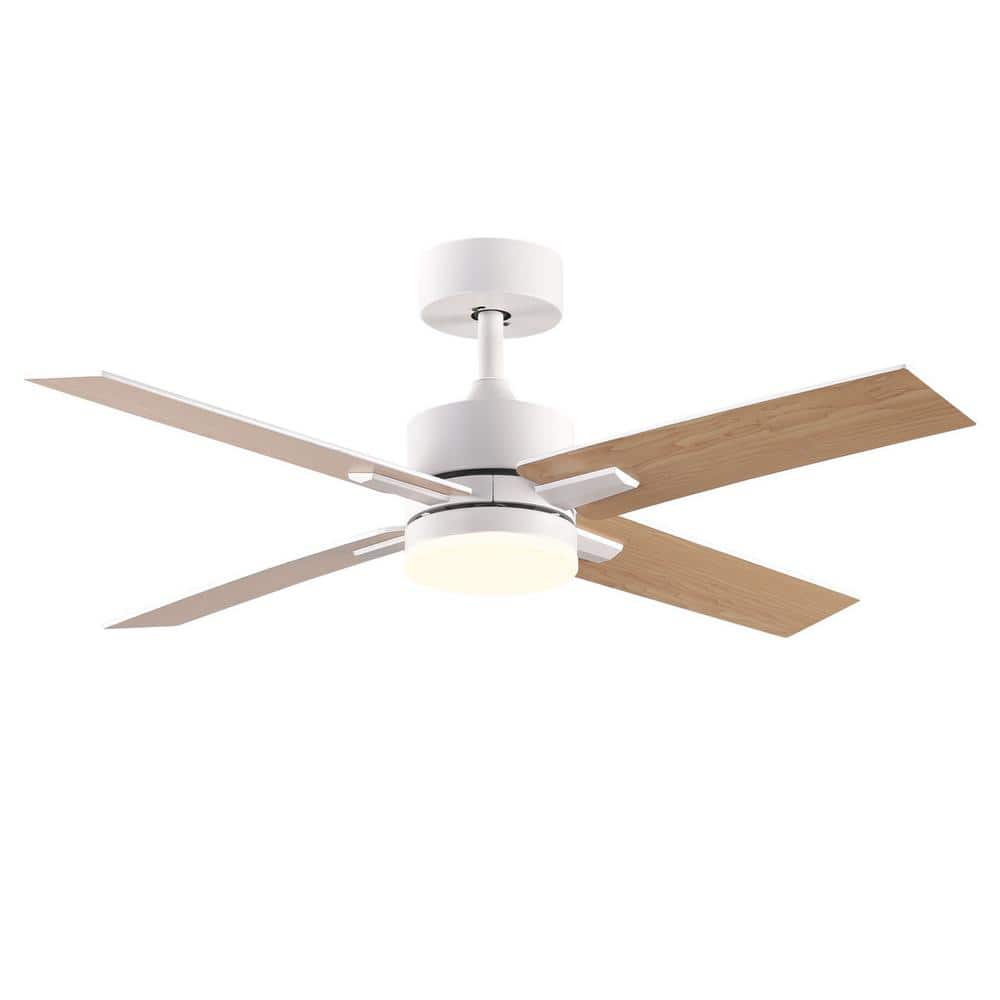 FIRHOT 44 in. LED Indoor White Smart Ceiling Fan with Remote & APP ...