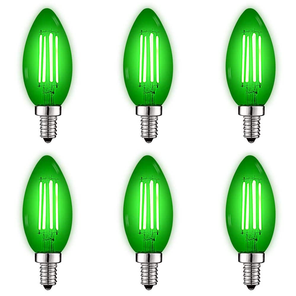 LUXRITE 40-Watt Equivalent LED Green Light Bulb, 4.5-Watt, Colored ...
