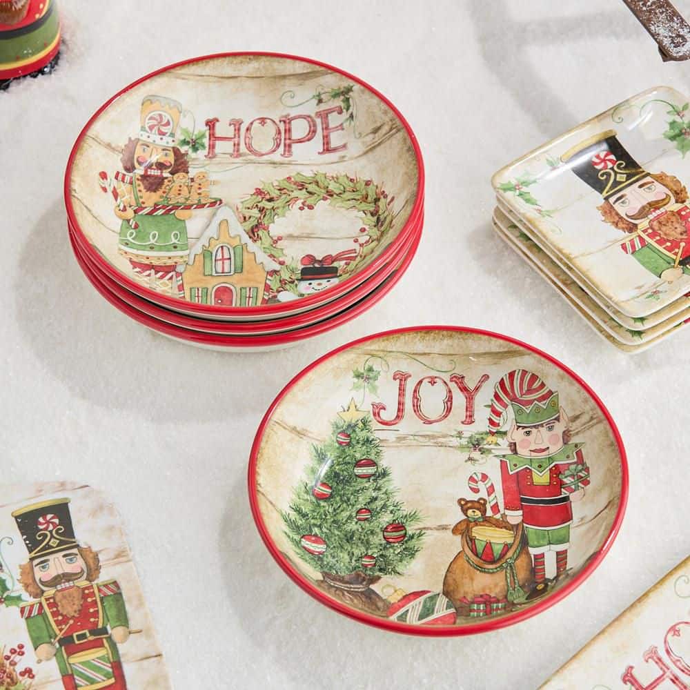 Certified International Nutcracker Parade Assorted Colors Ceramic Soup ...