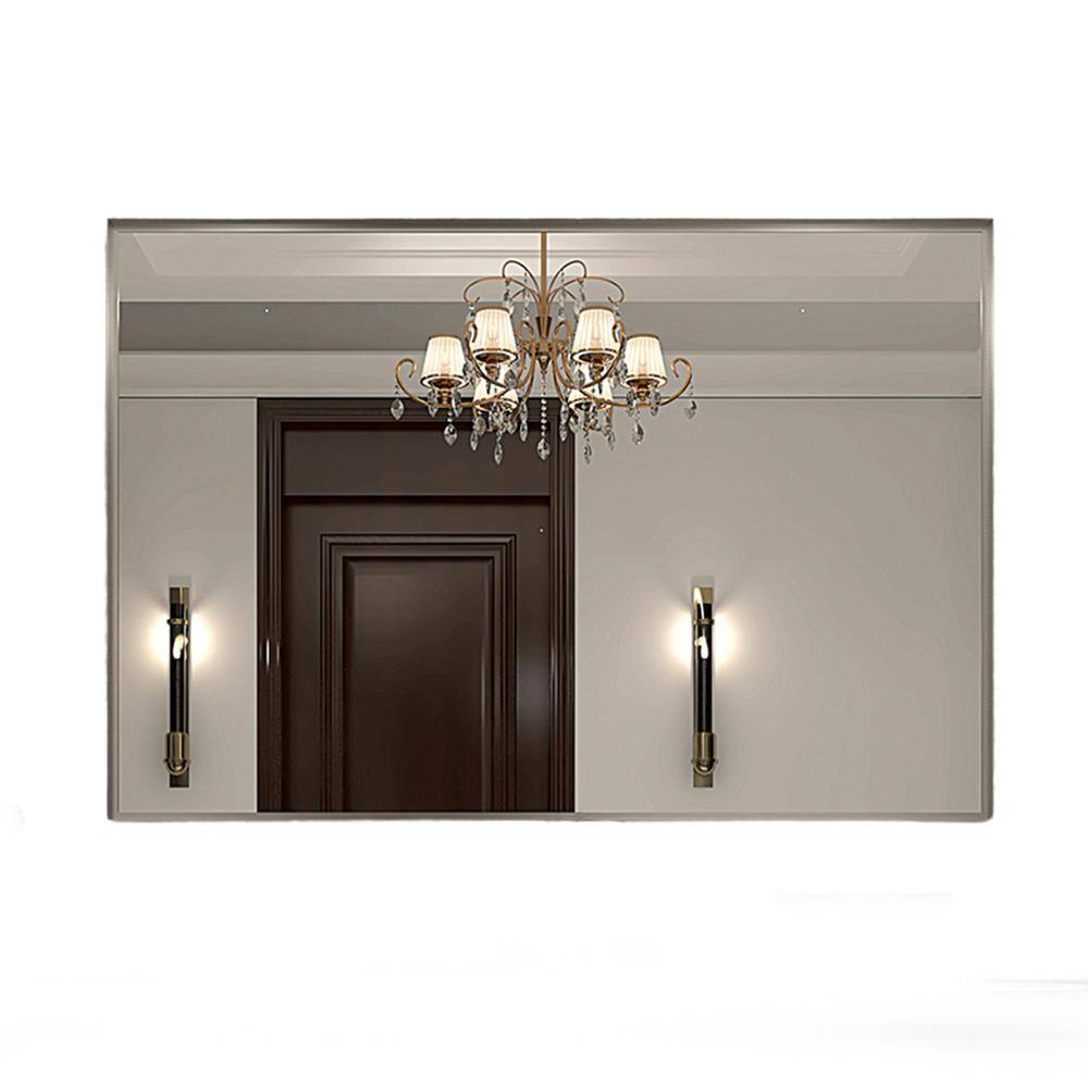 FAMYYT Trea 48 in. W x 30 in. H Large Rectangular Aluminium Beveled ...