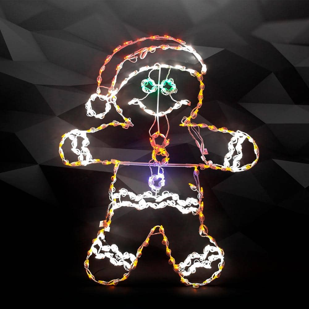 HOLIDYNAMICS HOLIDAY LIGHTING SOLUTIONS 53 in. LED Gingerbread Boy ...