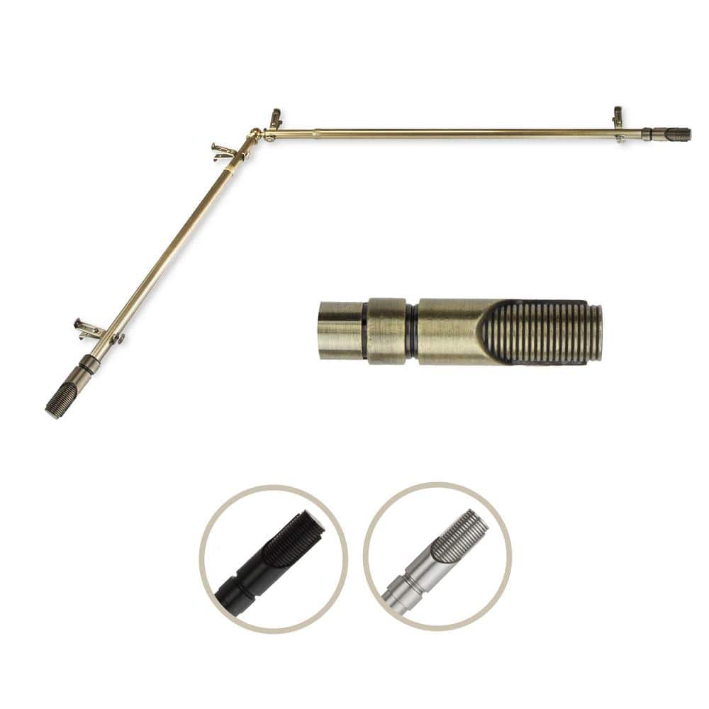 48 in. to 84 in. 13/16 in. Adjustable Corner Window Curtain Rod in ...