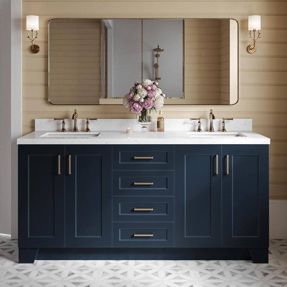 ARIEL Taylor 72 in. Double Sink Freestanding Bathroom Vanity in ...