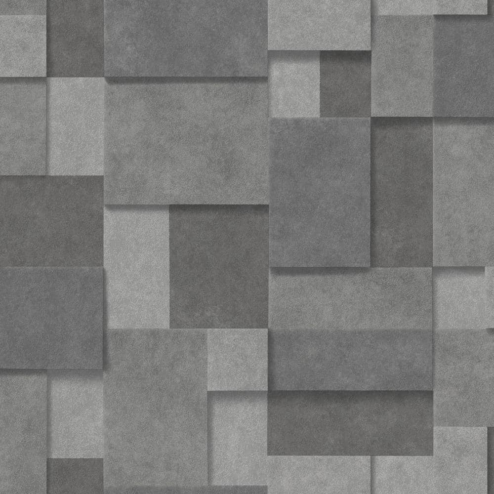 Decorline Duchamp Dark Grey Patchwork Metallic Dark Grey Paper ...
