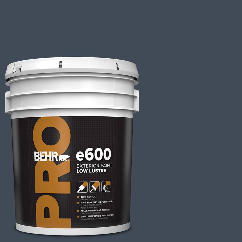 BEHR PRO 5 gal. #PPF-58 Dark Night Low Luster Exterior Paint PR62305 ...