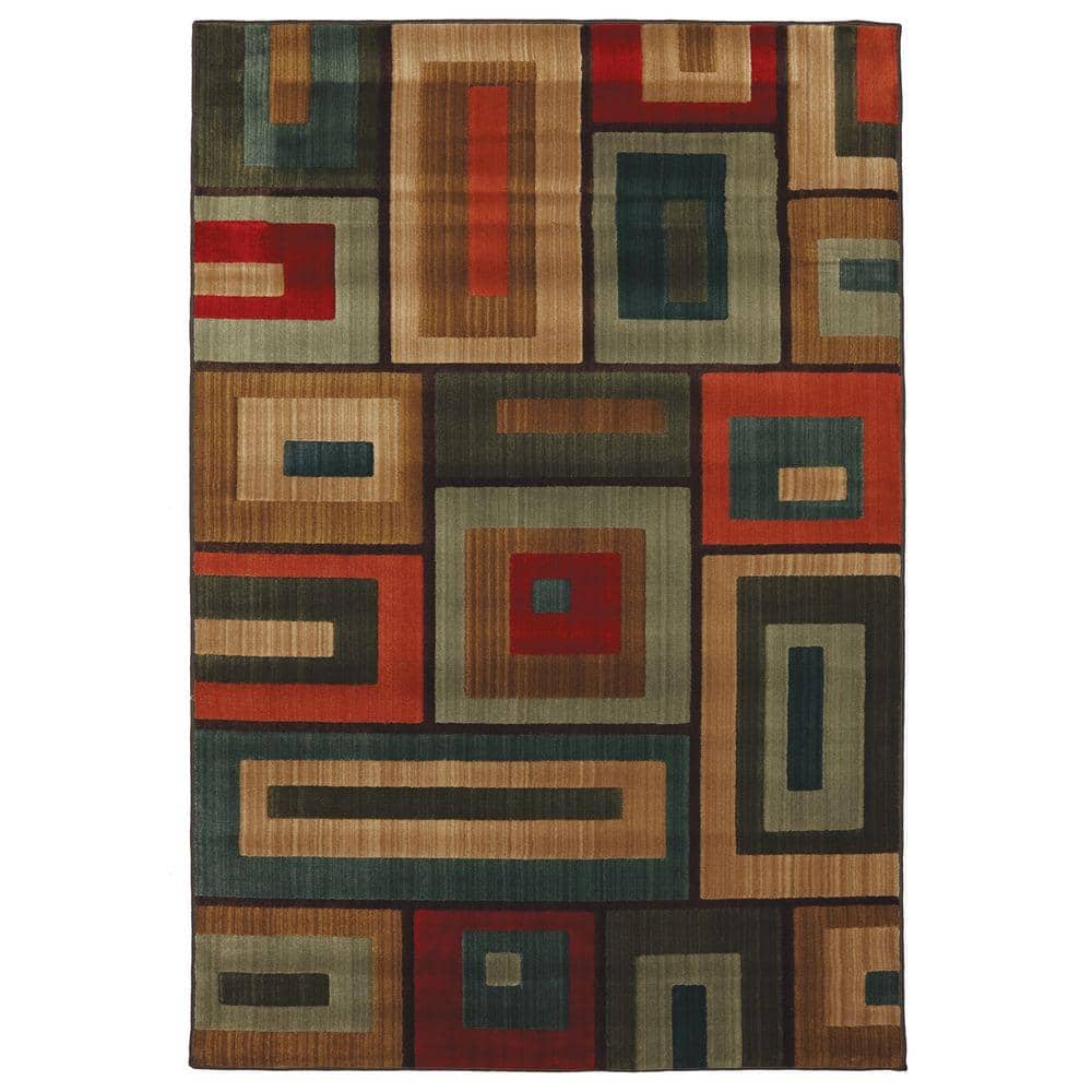 Mohawk Home Modern Blocks Medium Beige 5 ft. x 7 ft. Area Rug 361105 ...