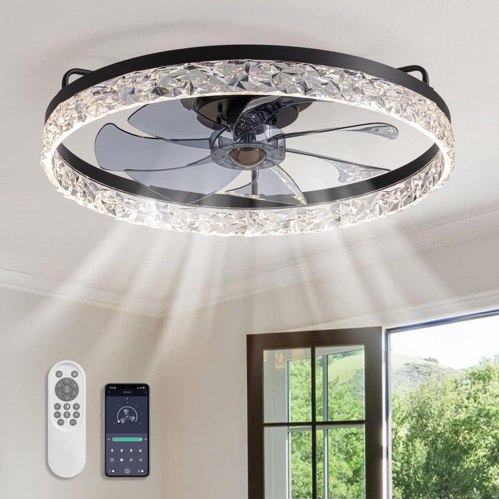 Reviews for FANNEHONNE 24 in. Indoor Black Drum Low Profile Ceiling Fan ...