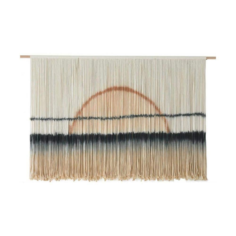 Boho Woven Brown 57 in. x 35 in. Cotton Handmade Tapestry HDF7R8MP89 ...