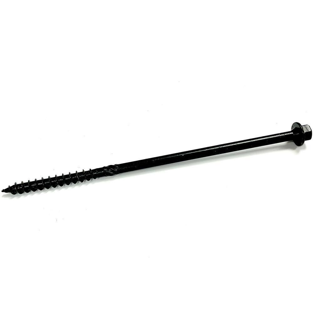 BIG TIMBER #17 x 7 in. Hex Head Black Log Screws (25-Pack) BL177-25 ...
