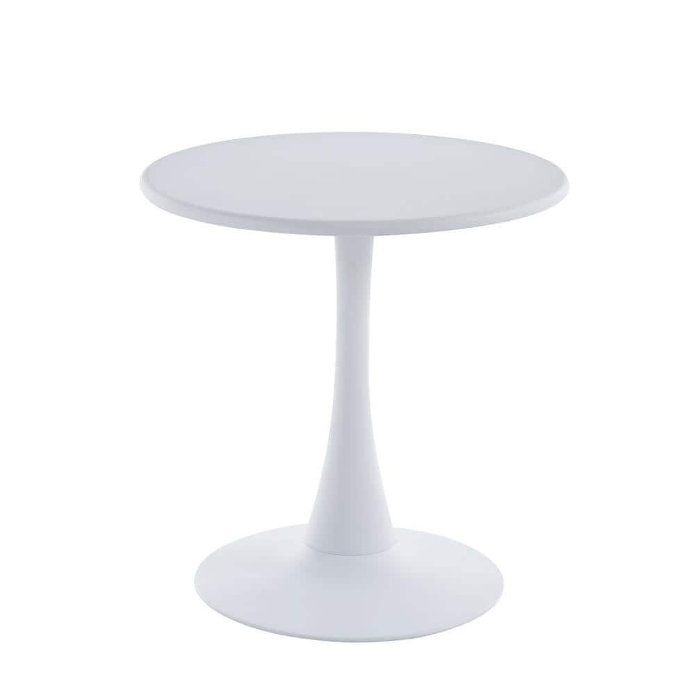 Sudzendf White Metal Round Outdoor Side Table (1-Piece) 2024-7-11-11 ...