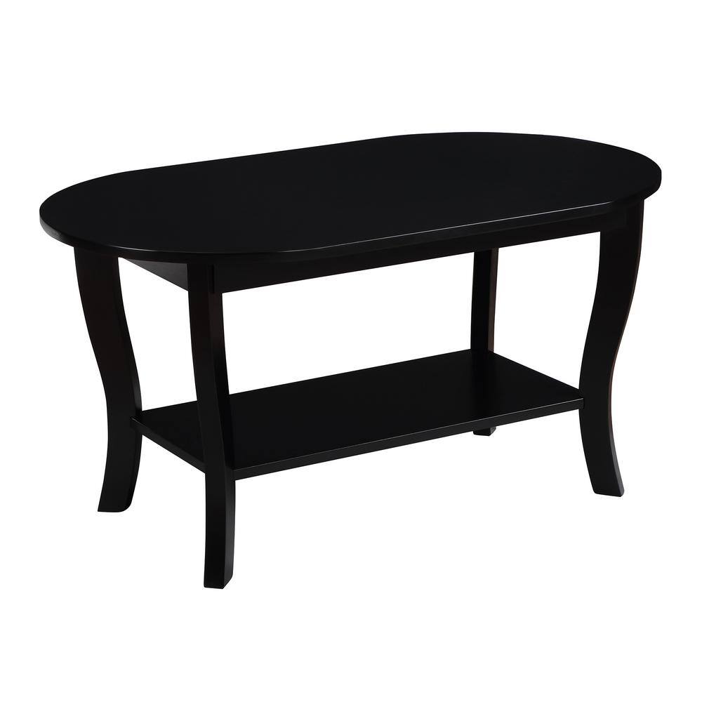 Convenience Concepts American Heritage 36 in. Black Oval MDF Coffee ...