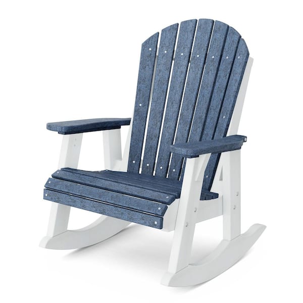 Wildridge Heritage Patriot Blue and White Plastic Adirondack Outdoor ...