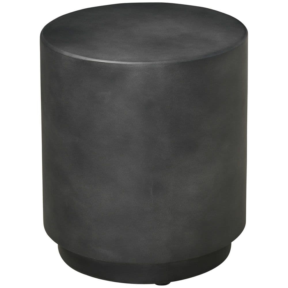 Dark Gray Round Side Table with Concrete Finish-Adjustable Feet for ...