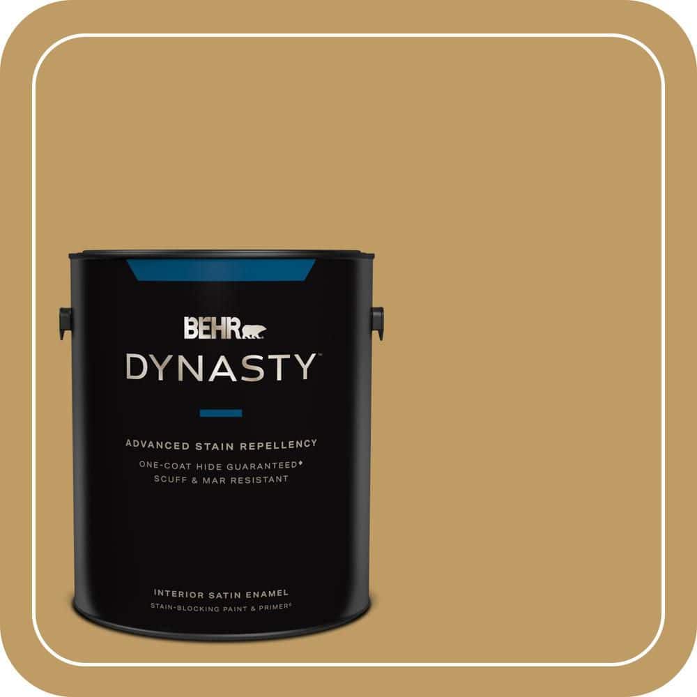 BEHR DYNASTY 1 gal. #340F-6 Mojave Gold Satin Enamel Interior Stain ...