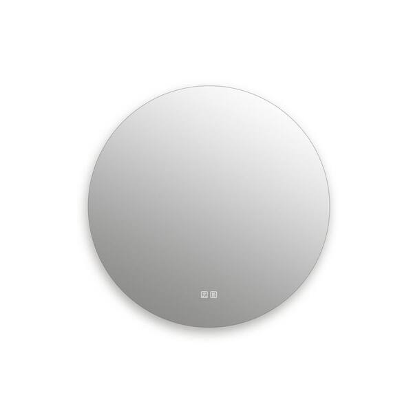 HOMEIBRO 28 in. W x 28 in. H Round Frameless LED Light with 3-Color and ...