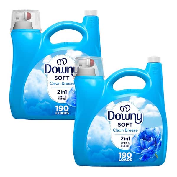Downy Ultra 140 oz. Clean Breeze Scent Liquid Fabric Softener (190-Loads, 2-CNT) 081016561134 ...