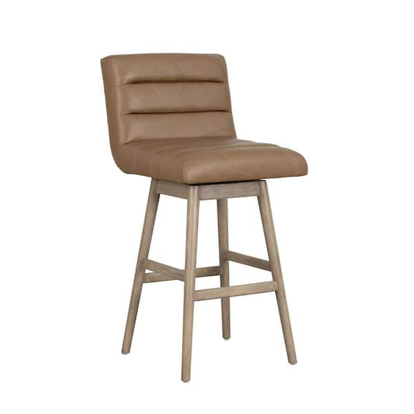 Armen Living Elias Mid-Century Modern Swivel Rubberwood Counter Height ...