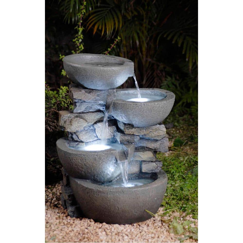 Fountain Cellar Modern Bowls Fountain with LED Lights FCL059 - The Home ...