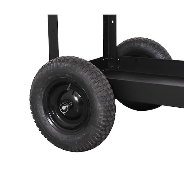 Husky 36 in. 1-Drawer 2-Tray Black All-Terrain Rolling Utility Cart ...