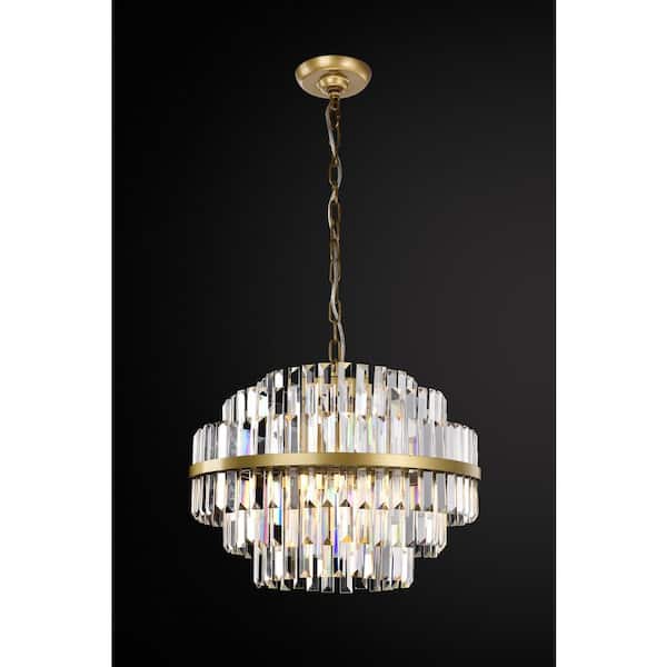 Edvivi Remington 20 in. Modern 4-Light Champagne Gold Glam Circle Round ...