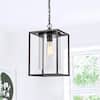 Maxax Lincoln 1-Light Black Lantern Rectangle Pendant With Glass Shade ...