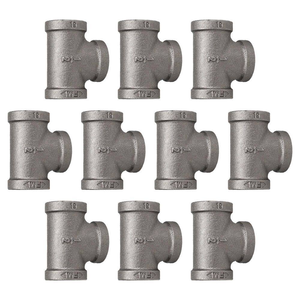 STZ 1/2 in. FIP Black Iron Tee (10-Pack) 312T-12PK10 - The Home Depot