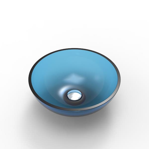 FUNKOL Blue 15.35 in .L x 15.35 in .W x 4.92 in .H Resin Round Shape ...