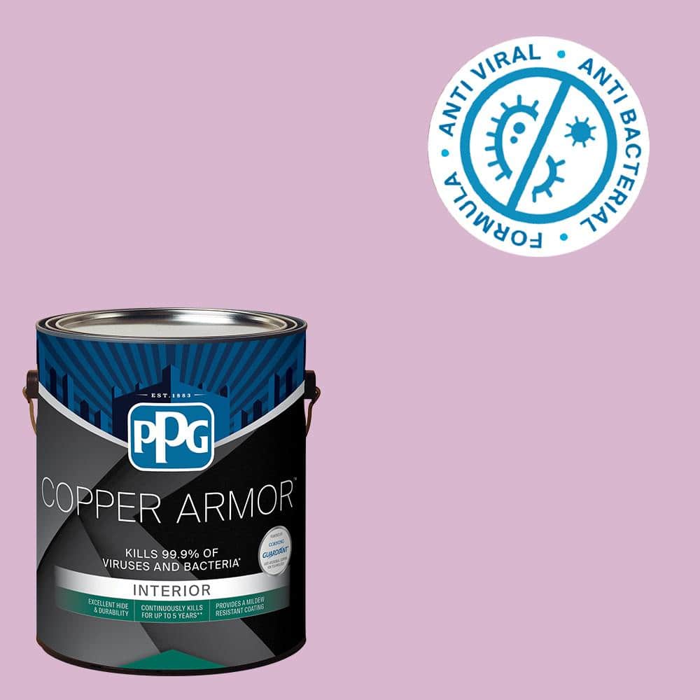 COPPER ARMOR 1 gal. PPG1180-4 Light Mulberry Semi-Gloss Antiviral and ...