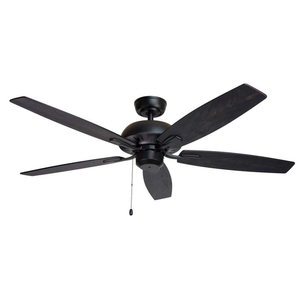 BLUE MOUNTAIN FANS Newport 52 in. 3-Speed Ceiling Fan Matte Black Pull ...