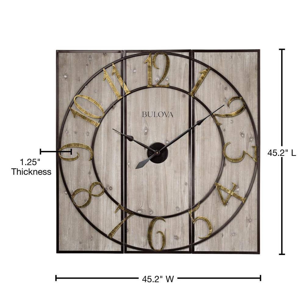 Buy Oversized 3-Panel Square Gallery Clock with a Weathered Wood Online ...