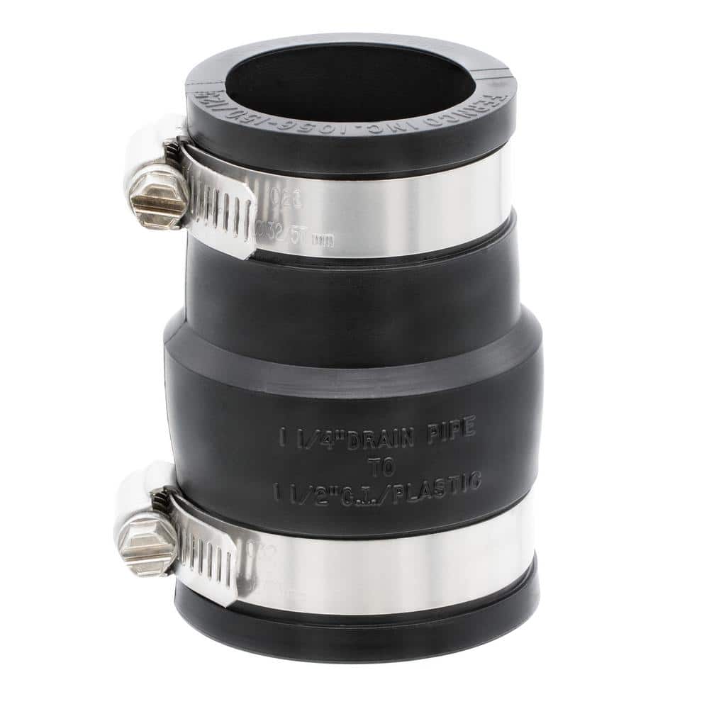 Fernco 1-1/2 in. x 1-1/4 in. DWV Flexible PVC Fittings & Connectors ...
