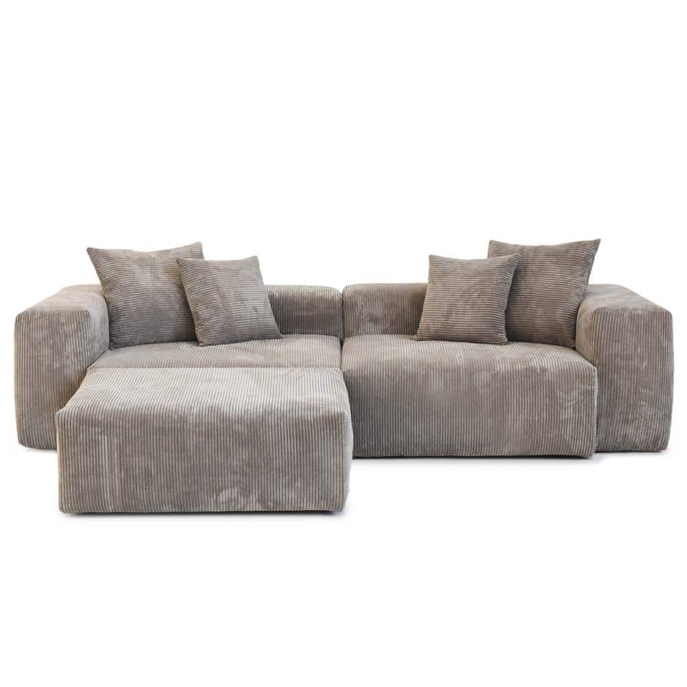 Reviews for Magic Home 102 in. Square Arm Oversized 3-Piece L-shaped ...