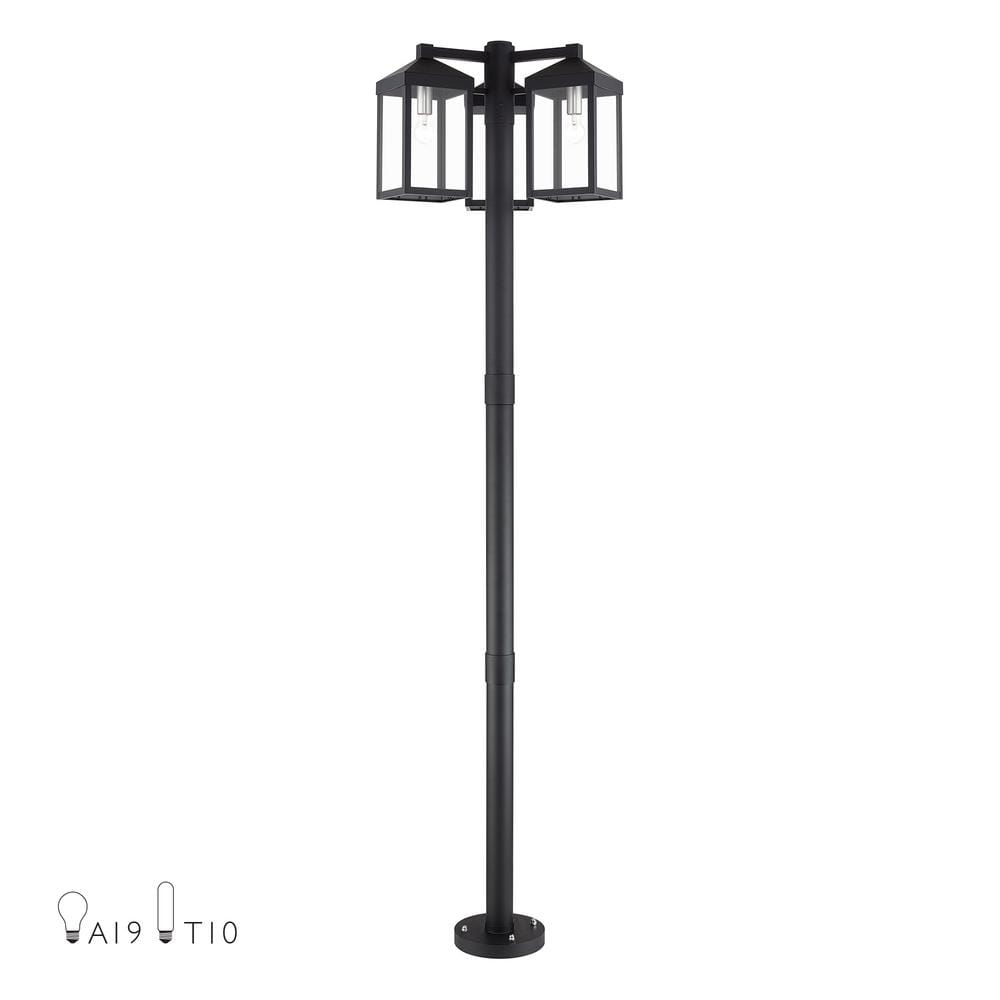 Livex Lighting Nyack 3-Light Black Cast Brass Hardwired Outdoor Rust ...