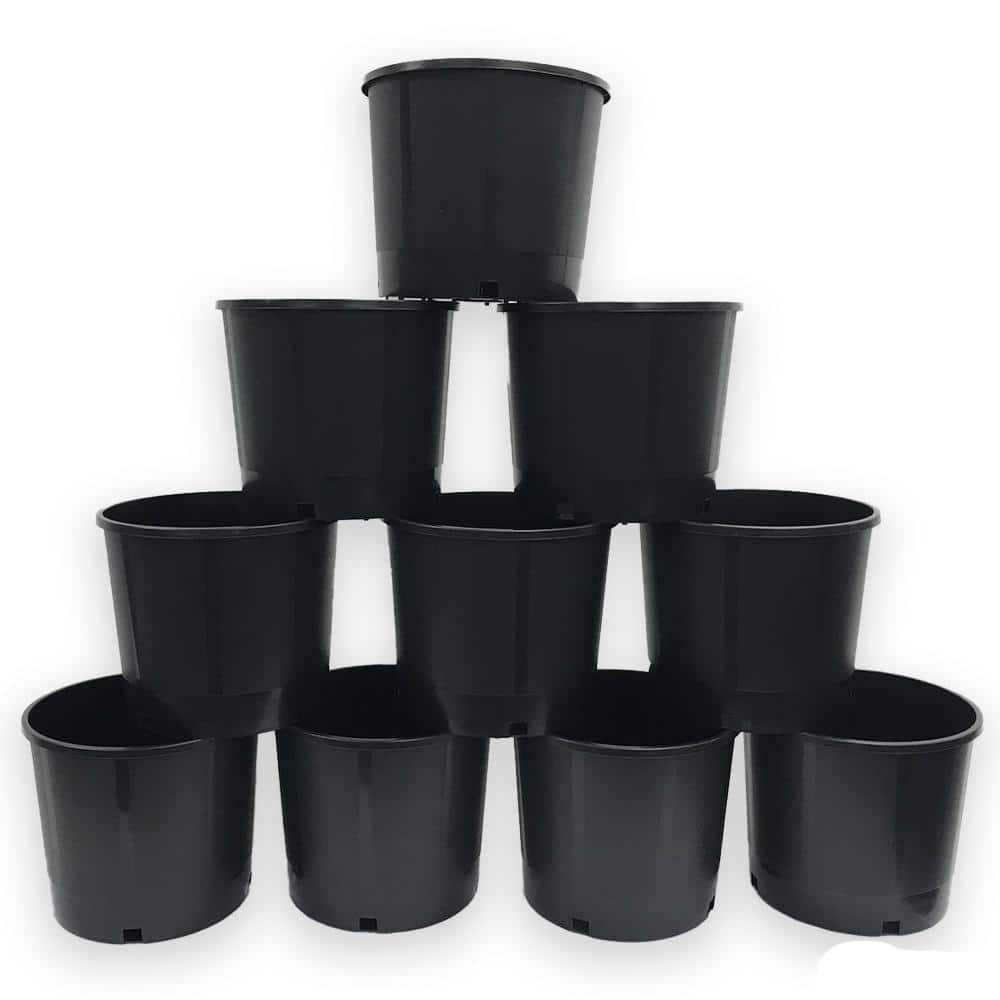 Viagrow 11.3 l/693 cu. in. 3 Gal. Plastic Nursery Pots (12-Pack ...