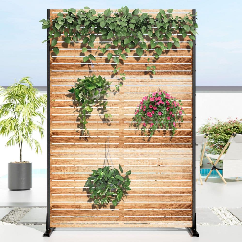 Dovelina 47 in. x 72 in. Natural Textured Metal Garden Screens Outdoor ...