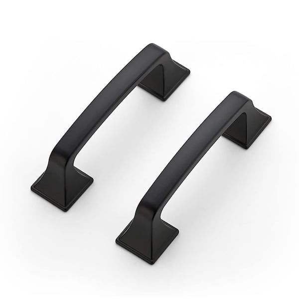 Numhew 30-Pack Matte Black 3 in. sq. ft. Arch Pulls Solid Kitchen ...