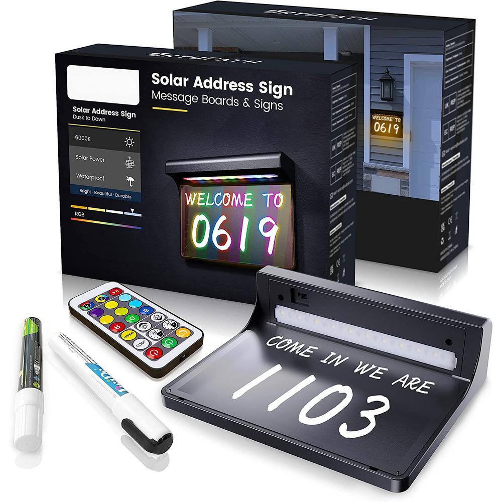 Briignite Solar Powered Address Sign with Dusk to Dawn, Waterproof ...