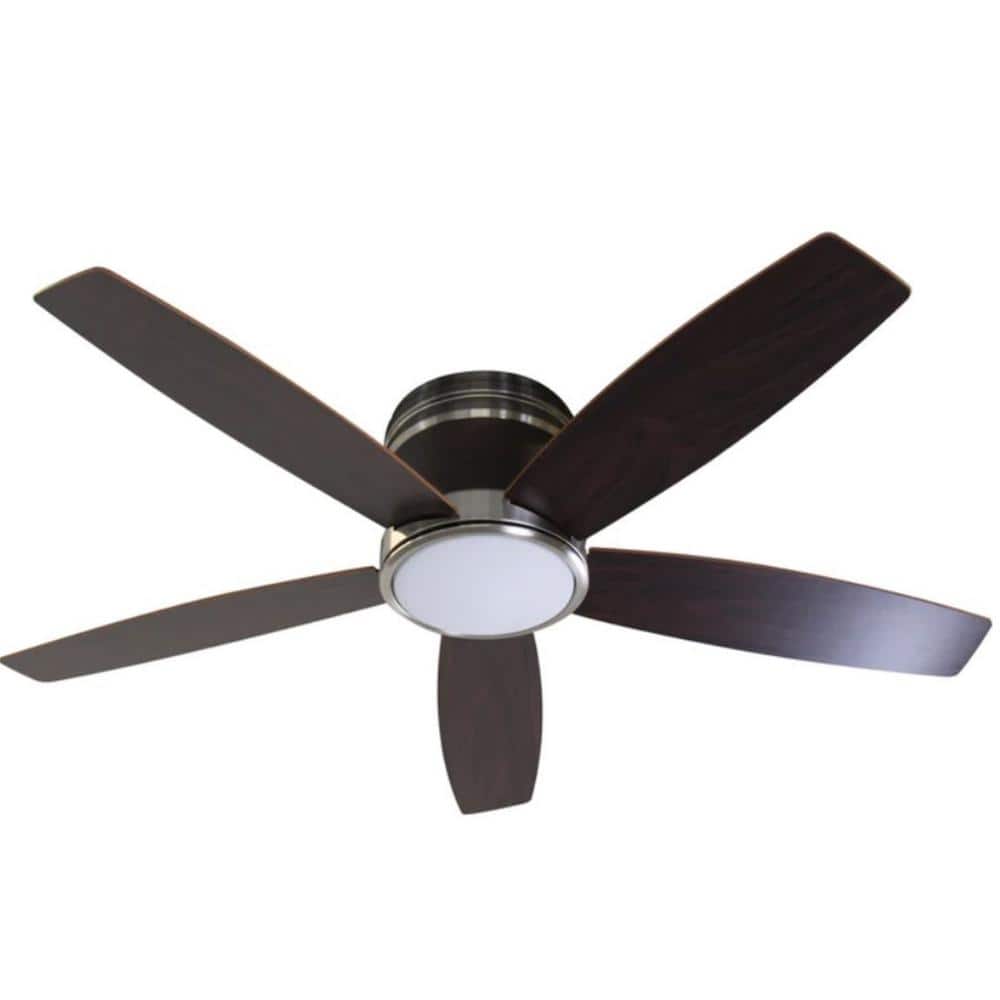 BLUE MOUNTAIN FANS Curves 52 in. Low Profile Hugger Brushed Nickel ...