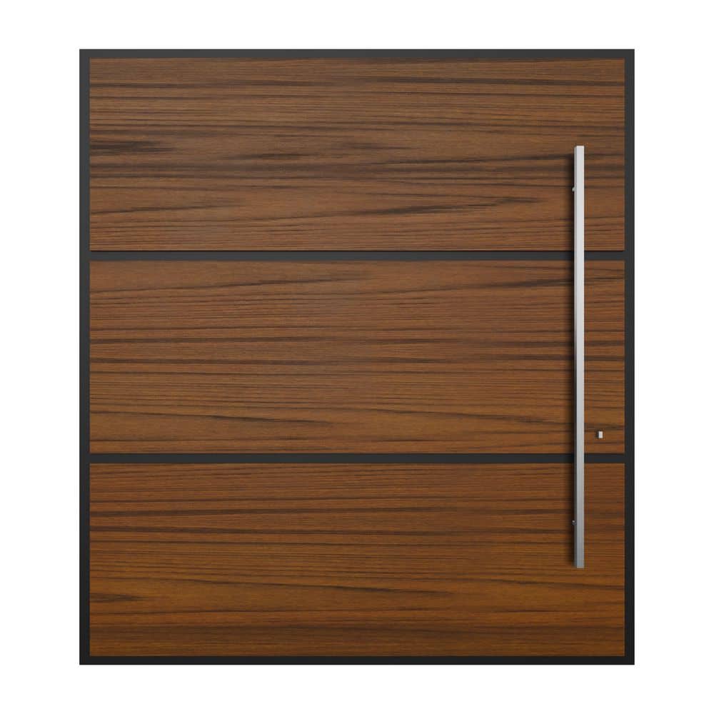 PANDA WINDOWS & DOORS 72 in. x 80 in. Helsinki Faux Teak Aluminum ...