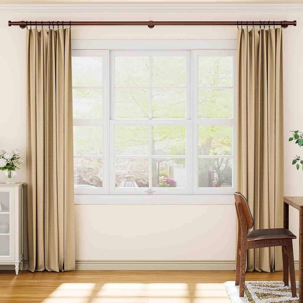 ZESTLIBI 32 in. - 150 in. Adjustable 1 in Single Curtain Rod in Bronze ...
