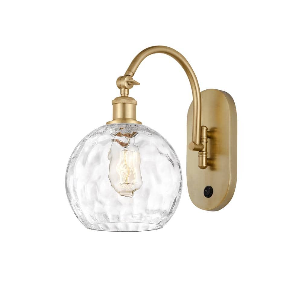 Innovations Athens Water Glass 1-Light Satin Gold, Clear Water Glass ...