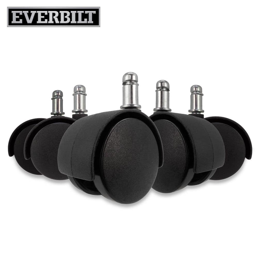 Everbilt 2 in. Black Plastic and Steel Twin Wheel Swivel Friction Grip ...