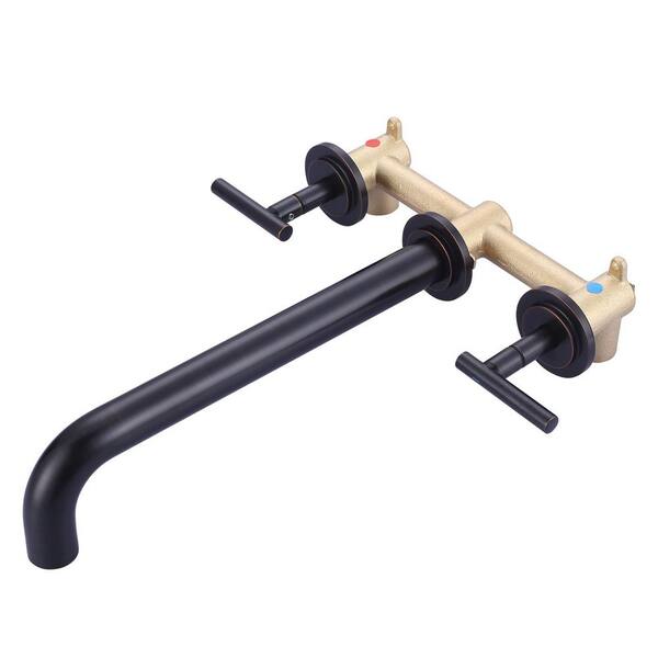 ANiFLUX Premium Wall Mounted Double Handle Bath Faucet with Durable ...