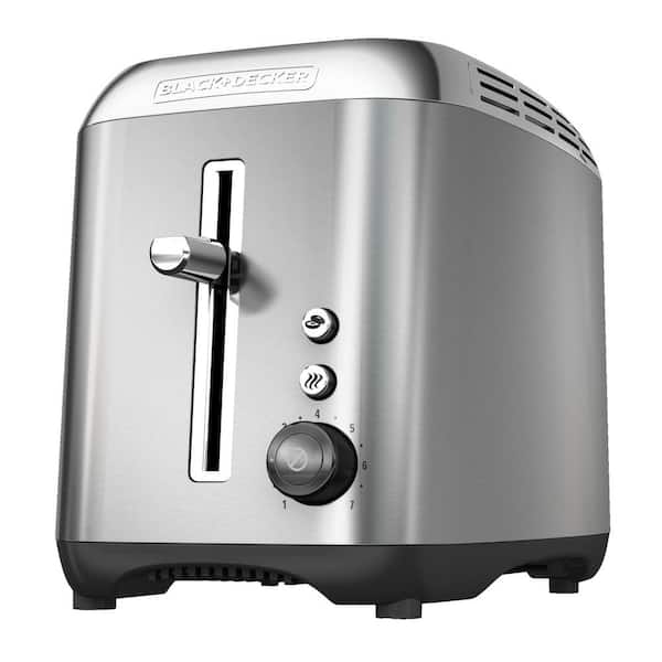 BLACK+DECKER Rapid 2-Slice Stainless Steel Wide-Slot Toaster TR3510SD ...